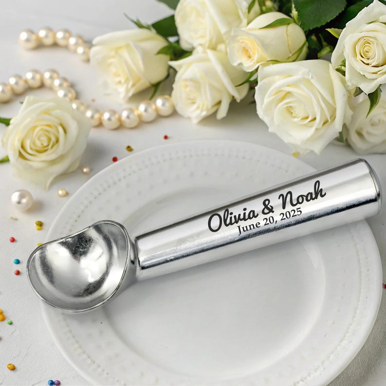 Custom Ice Cream Scoop - Engraved Wedding or Bridal Shower Favor - Etsy