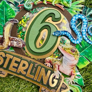 Reptile Cake Topper, Reptile Birthday Decor, Lizards, Snakes, Alligator ...