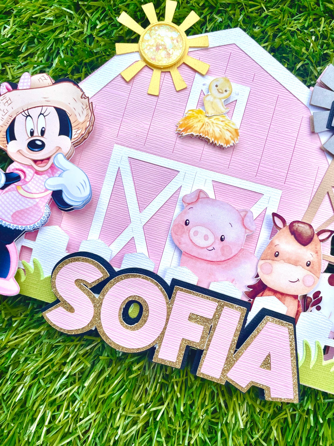 Farmer Minnie Mouse Cake Topper Farm Cake Topper Farm Party - Etsy