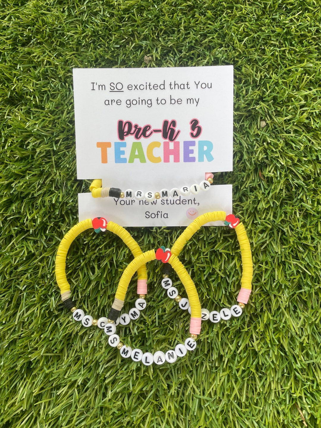 Teacher Bracelets, Teacher Appreciation Gift, Back to School Teacher Gift, Personalized Teacher ...