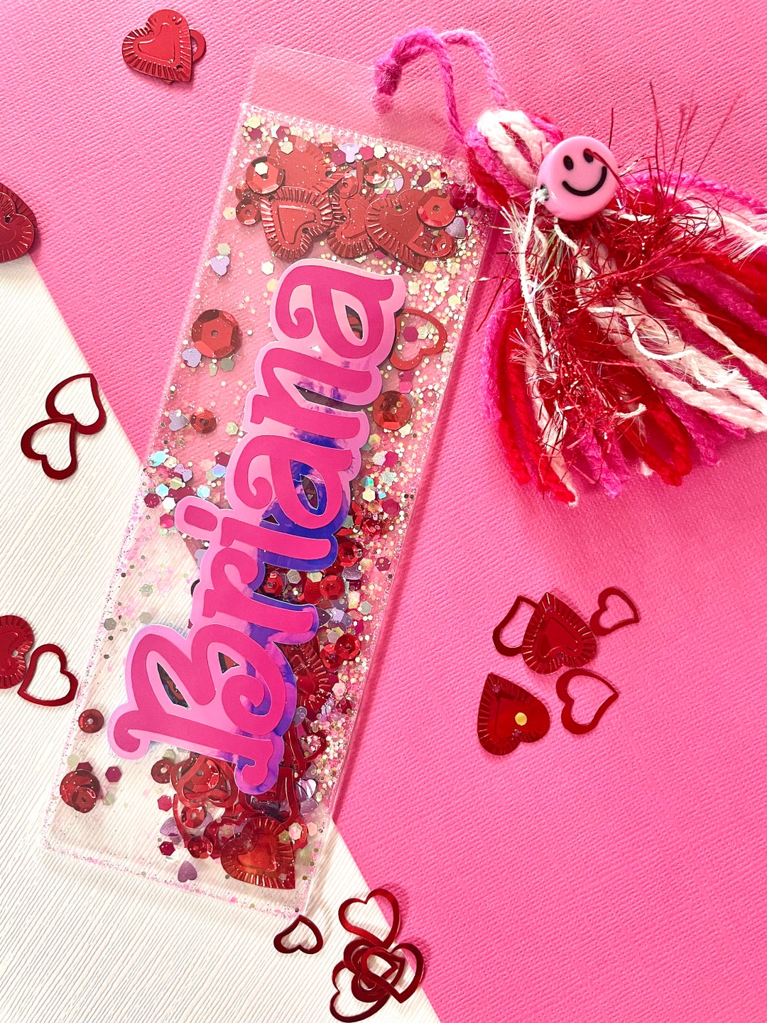 Valentine’s Glitter Bookmarks, Valentine’s Gifts, Personalized Confetti ...