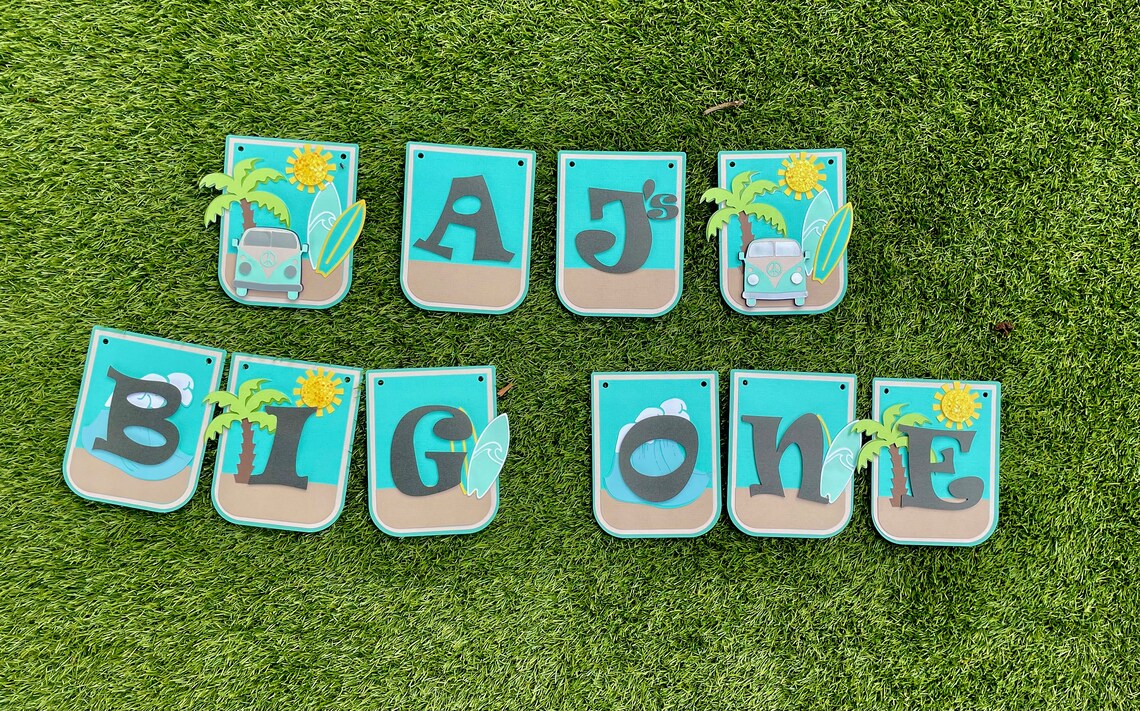 Beach Birthday Banner Surf Banner the Big One Surfing - Etsy
