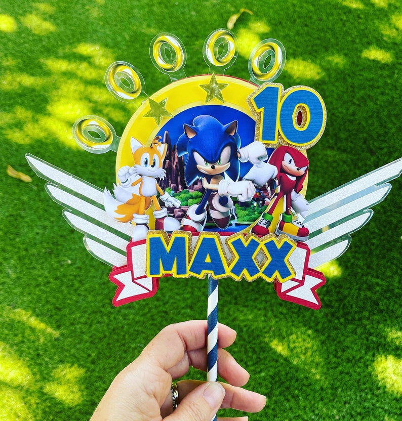 Sonic Cake Topper Sonic the Hedgehog Party Decor Sonic - Etsy