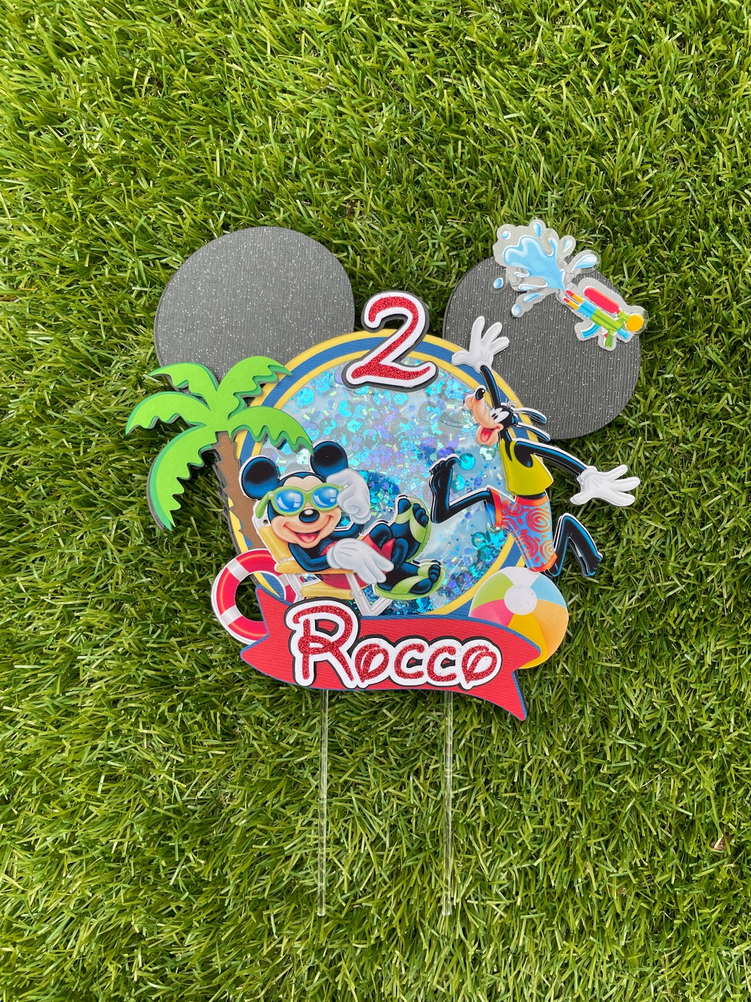 Mickey Beach Cake Topper, Mickey Pool Party Cake Topper, Mickey Beach ...