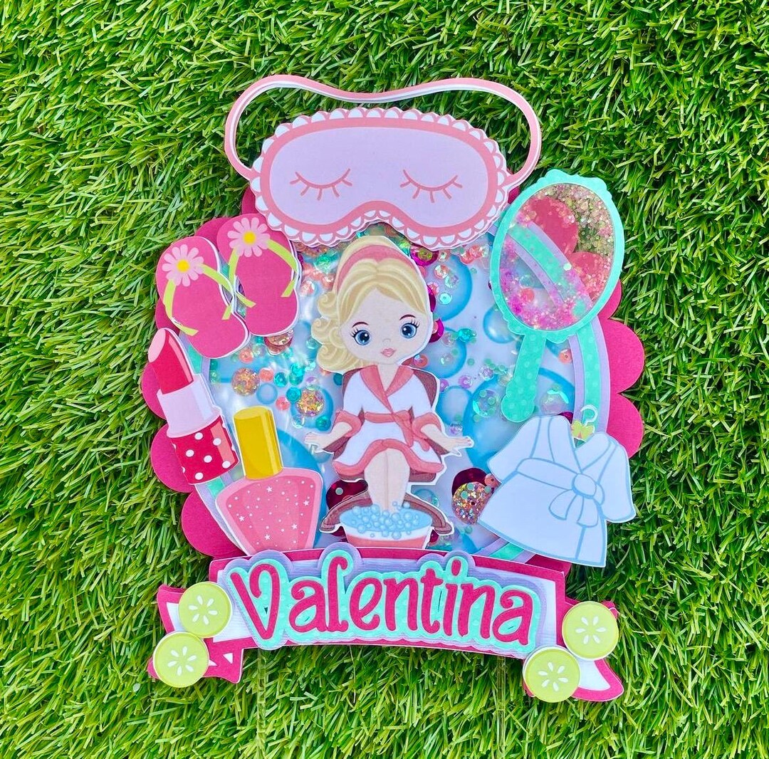 Spa Birthday Party Cake Topper, Spa Cake Topper, Spa Party, Girl's Spa ...