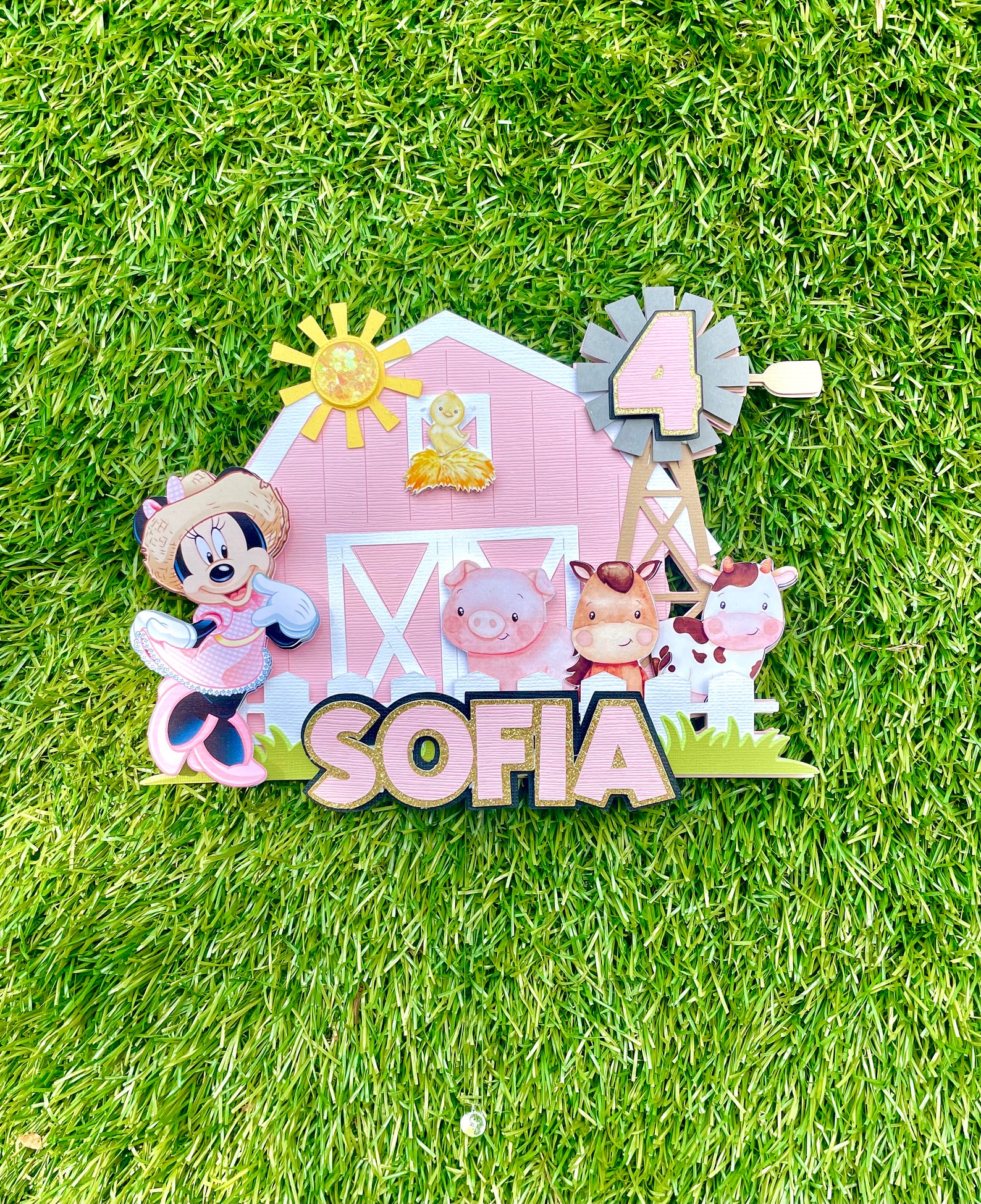 Farmer Minnie Mouse Cake Topper Farm Cake Topper Farm Party - Etsy
