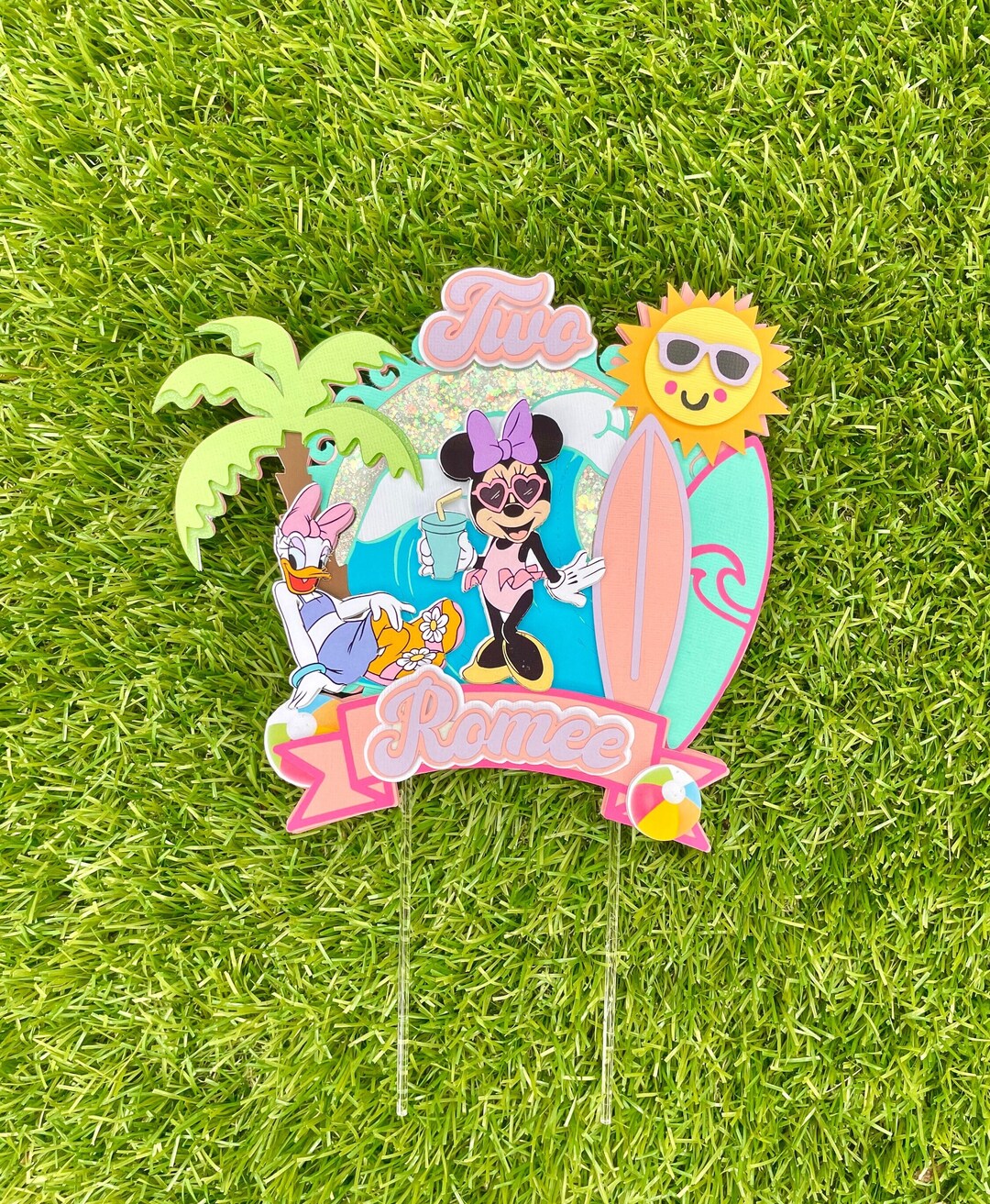 Minnie and Daisy Beach Cake Topper, Minnie Mouse Pool Party, Minnie and ...