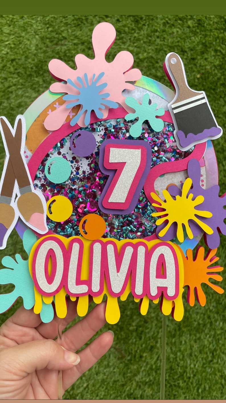 Paint Cake Topper Art Cake Topper Painting Birthday Theme - Etsy
