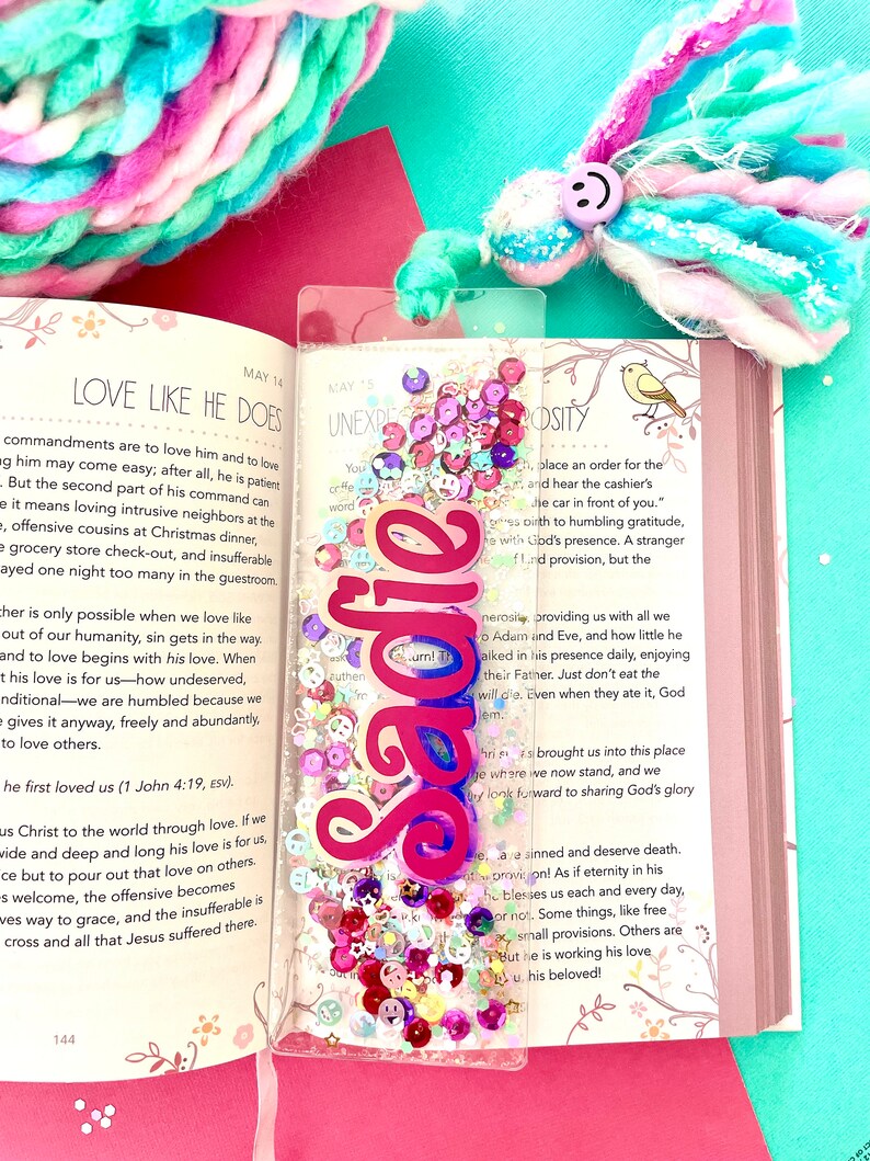Personalized Glitter Bookmarks, Teacher Gifts, Personalized Confetti ...