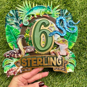 Reptile Cake Topper, Reptile Birthday Decor, Lizards, Snakes, Alligator ...