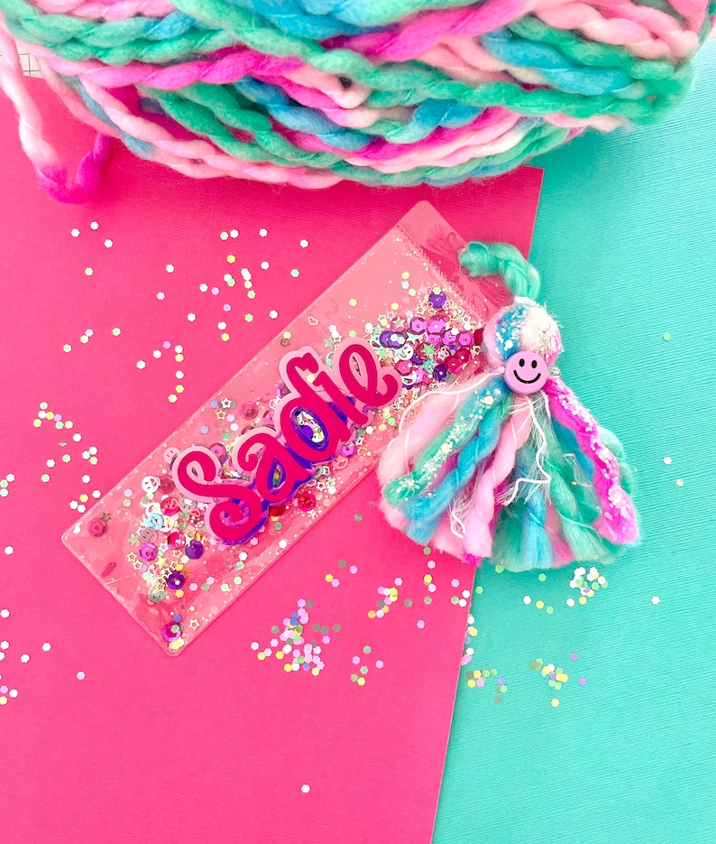 Personalized Glitter Bookmarks, Teacher Gifts, Personalized Confetti ...