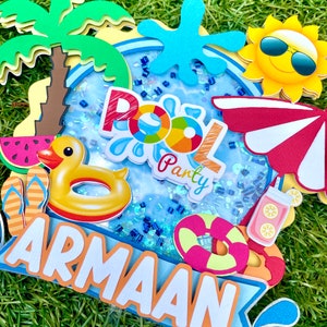 Pool Party Cake Topper | Beach Party Cake Topper | Summer Theme Party ...