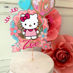 Kitty Cake Topper, Personalized Kitty and Friends Cake Topper, Kitty ...