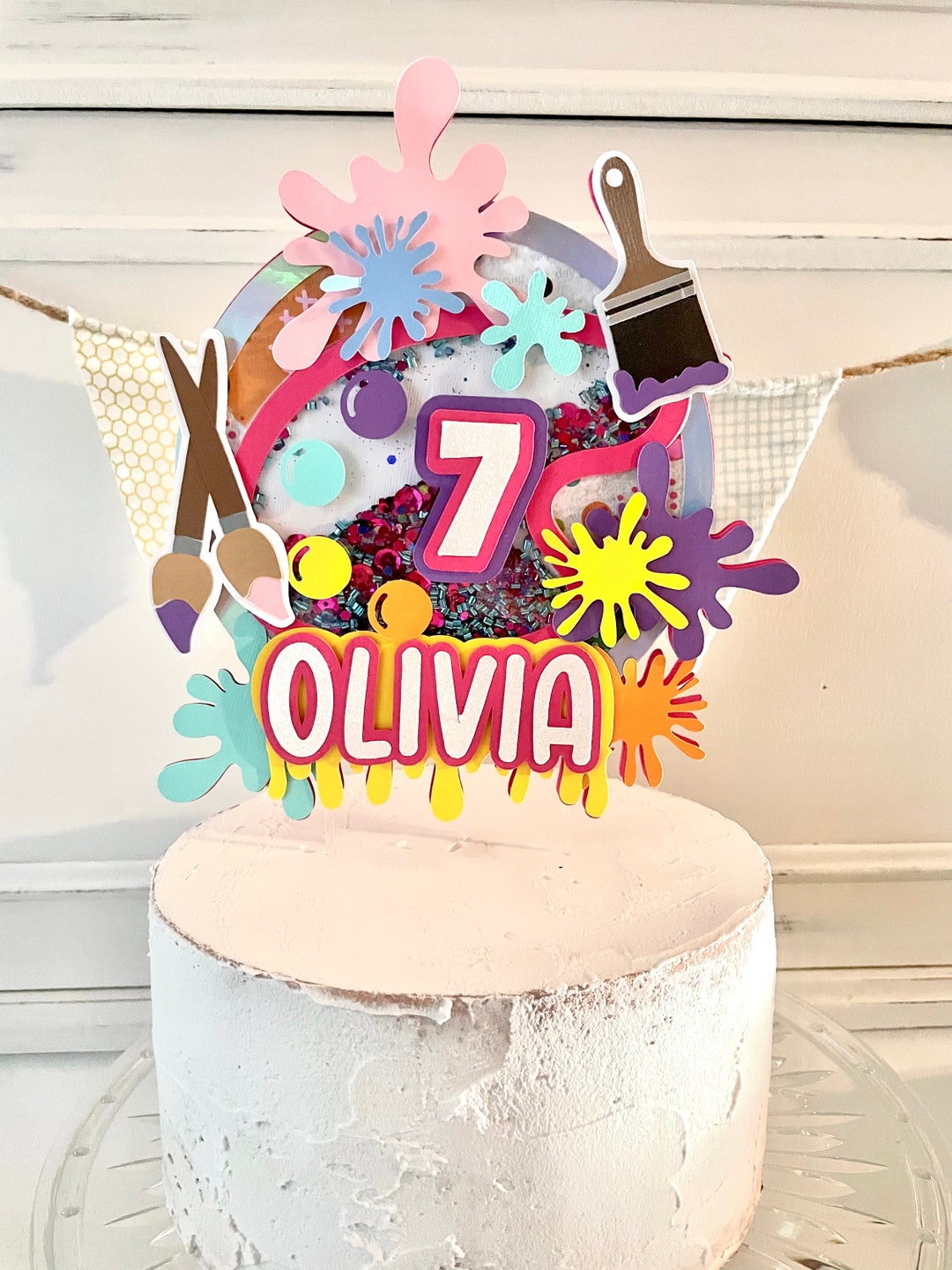 Paint Cake Topper, Art Cake Topper, Painting Birthday Theme, Art Party ...