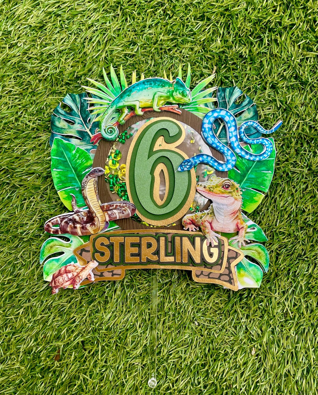 Reptile Cake Topper, Reptile Birthday Decor, Lizards, Snakes, Alligator ...