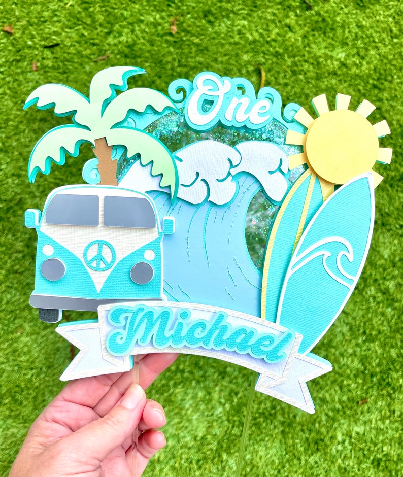 Beach Cake Topper Surf Cake Topper Summer Cake Topper VW - Etsy