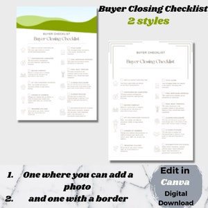 Buyer Closing Checklist and Important Appointments,buyer File Checklist ...