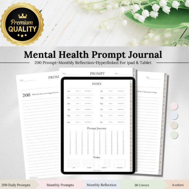 Mental Health Journal, Printable Mental Health Planner, Anxiety Mood ...
