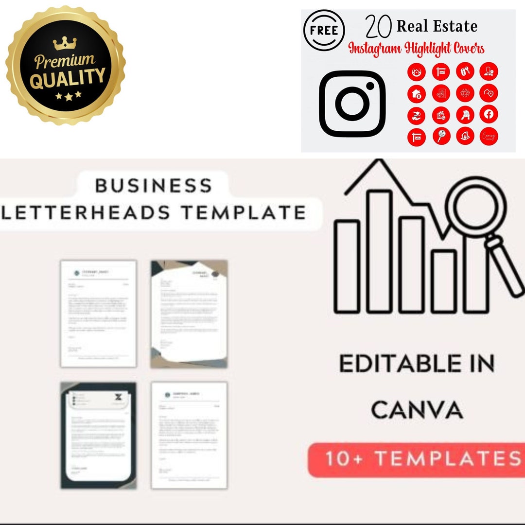 Editable Business Letterhead Templates Bundle,letterhead Template ...