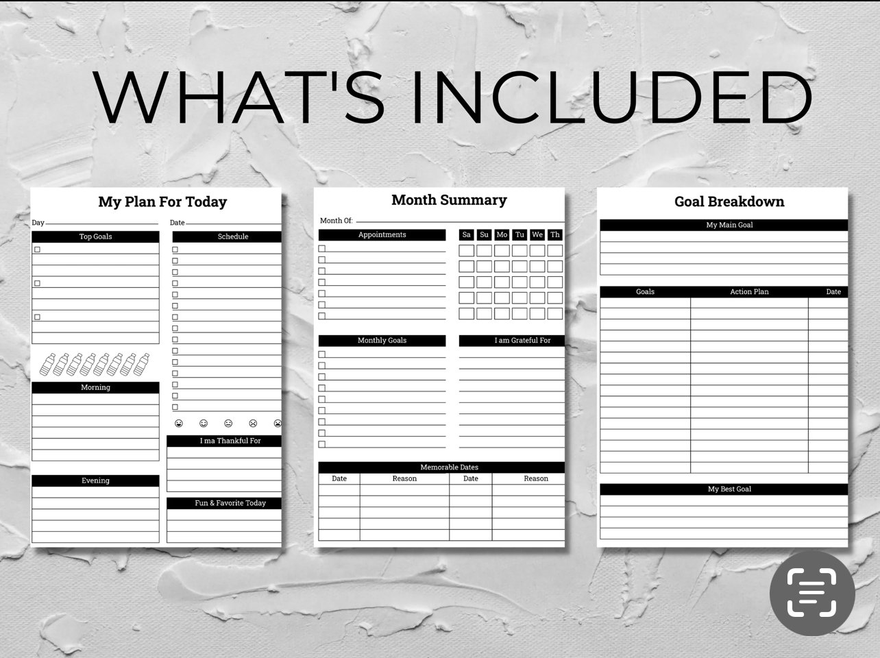 ADHD Printable Planner for Organisation and Productivity. Minimalist ...