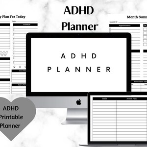 ADHD Printable Planner for Organisation and Productivity. Minimalist ...