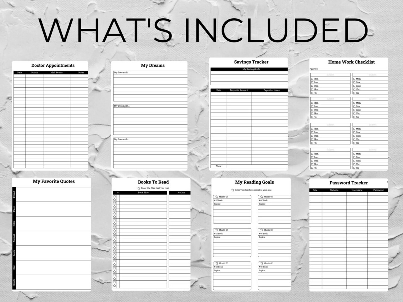 ADHD Printable Planner for Organisation and Productivity. Minimalist ...