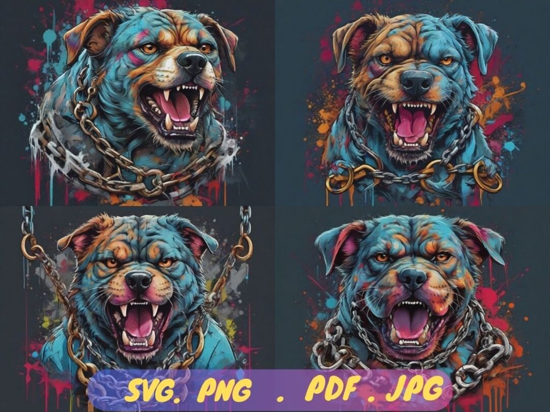 A Ferocious Dog Petbool With Iron Shackles and Appearing to Be Very ...