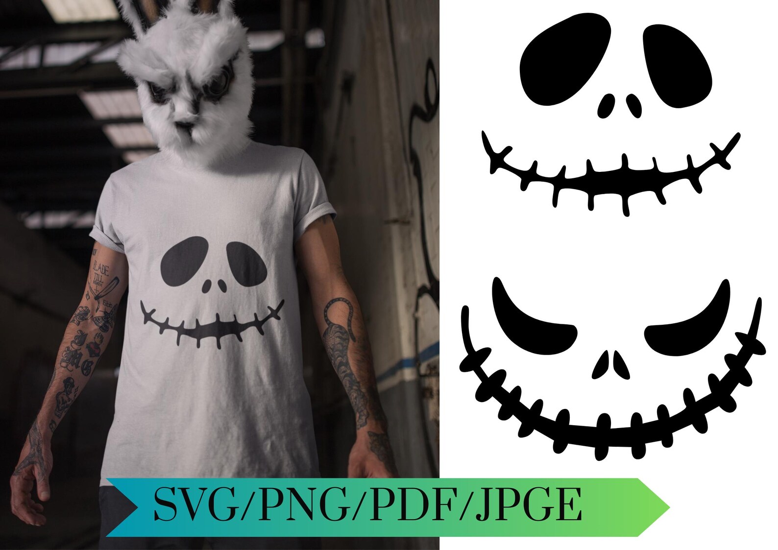 Skeleton Face SVG Cut File Skeleton Nose and Mouth PNG Printable File ...