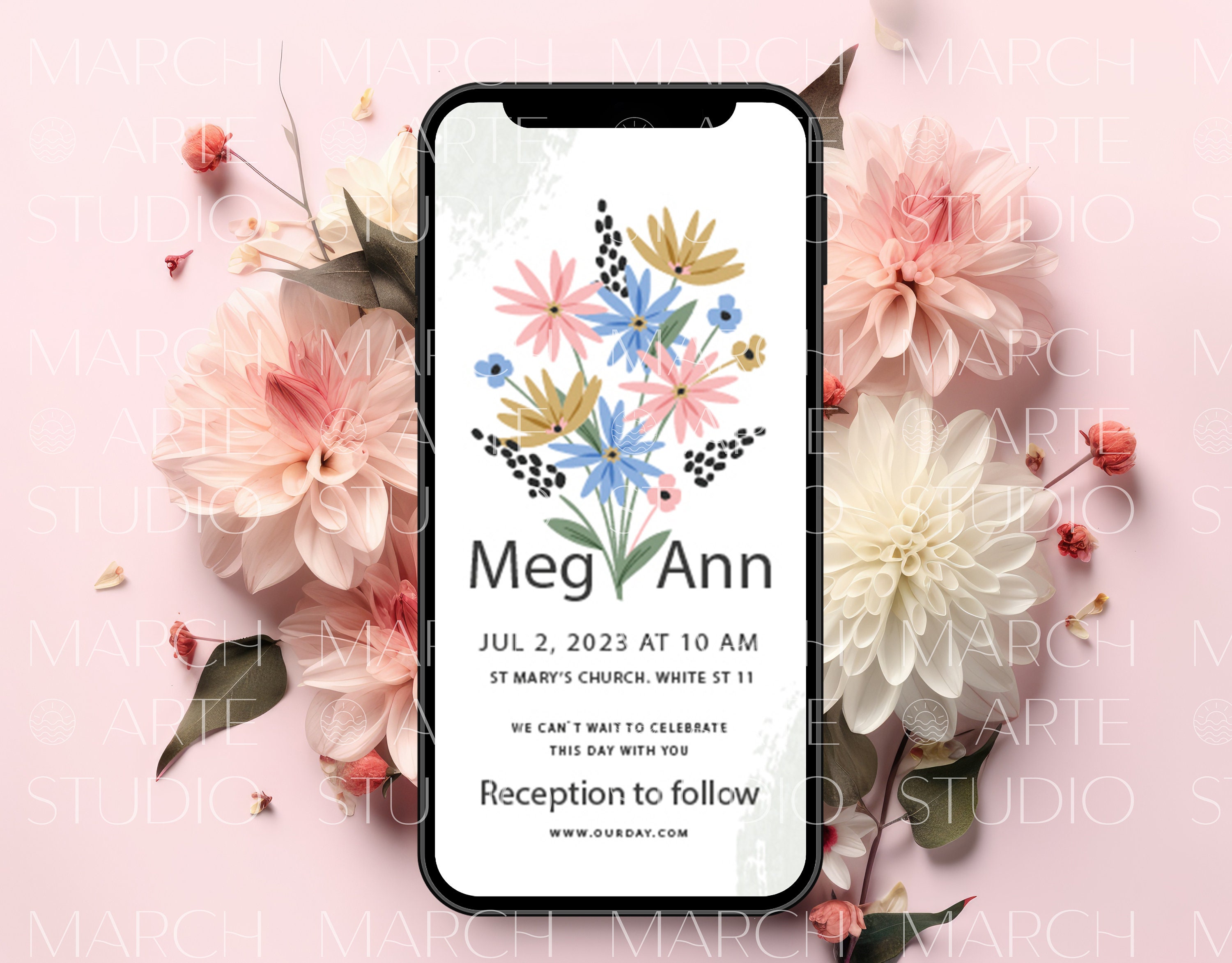 Baby Shower E-invite Mockup, Invite Device Mockup, iPhone Mock Up ...