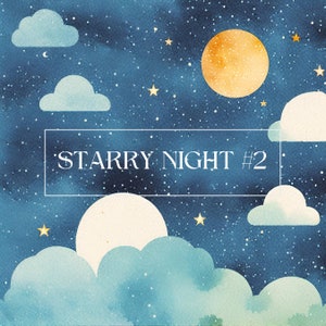 3 X Night Sky Watercolor Backgrounds | Celestial Stars & Moon Clipart ...