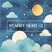 3 X Night Sky Watercolor Backgrounds | Celestial Stars & Moon Clipart ...