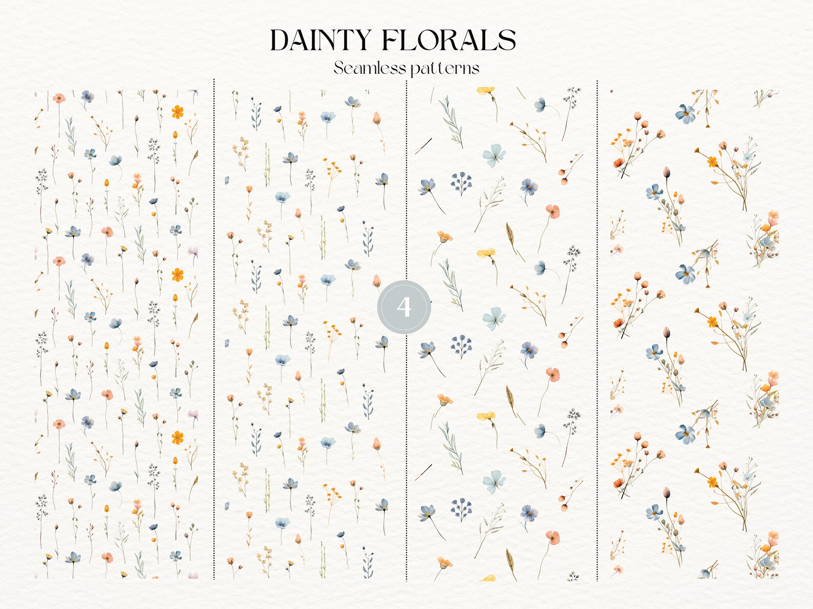 Dainty Florals Watercolor Clipart Set DIY Floral Elements, Flower ...