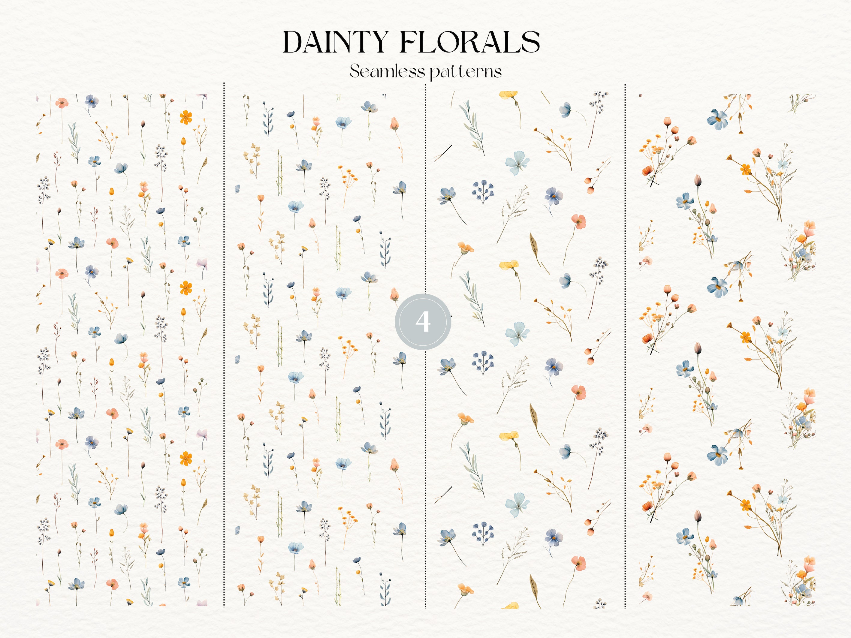 Dainty Florals Watercolor Clipart Set DIY Floral Elements, Flower ...