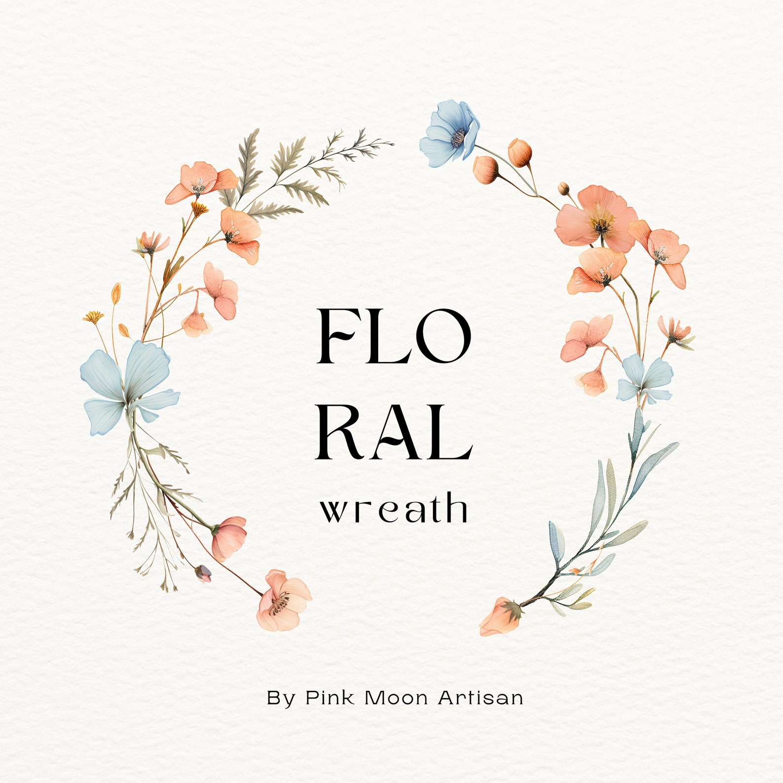Floral Wreath Watercolor | Wreath Clipart | Wedding Clipart | Pink ...