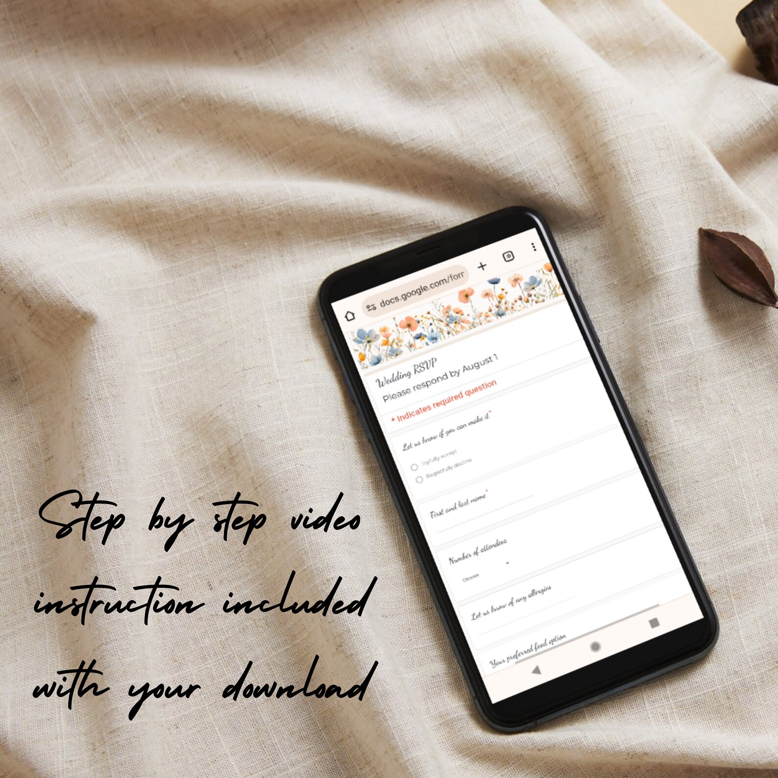 Floral Wedding Invitation Website RSVP Form RSVP Registration Summer ...