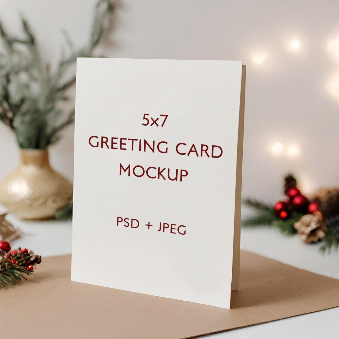 Christmas Card Mockup | 5x7 Christmas Card Mockup Smart Object ...