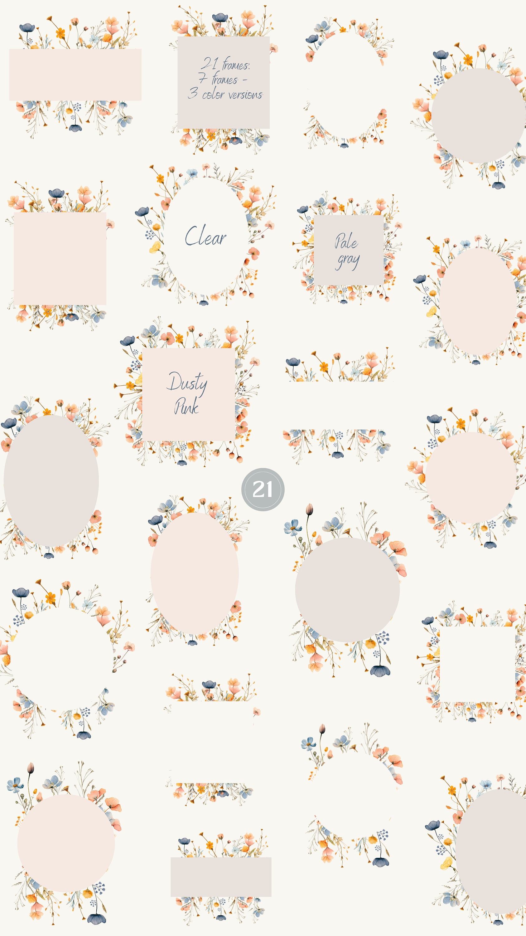 Floral Watercolor Clipart Bundle Floral Borders, Arrangements, Patterns ...