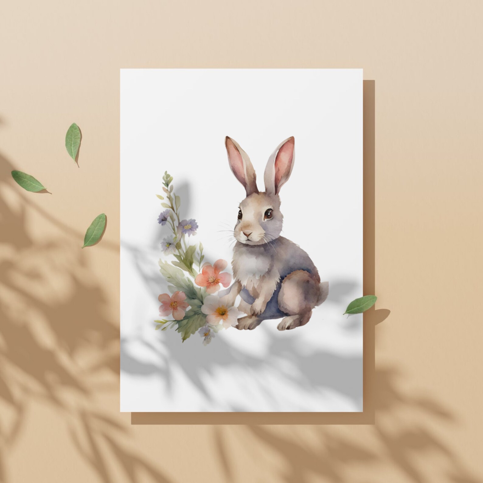 Bunnies Clipart Clipart Set DIY Floral Bunnies Elements, Children ...