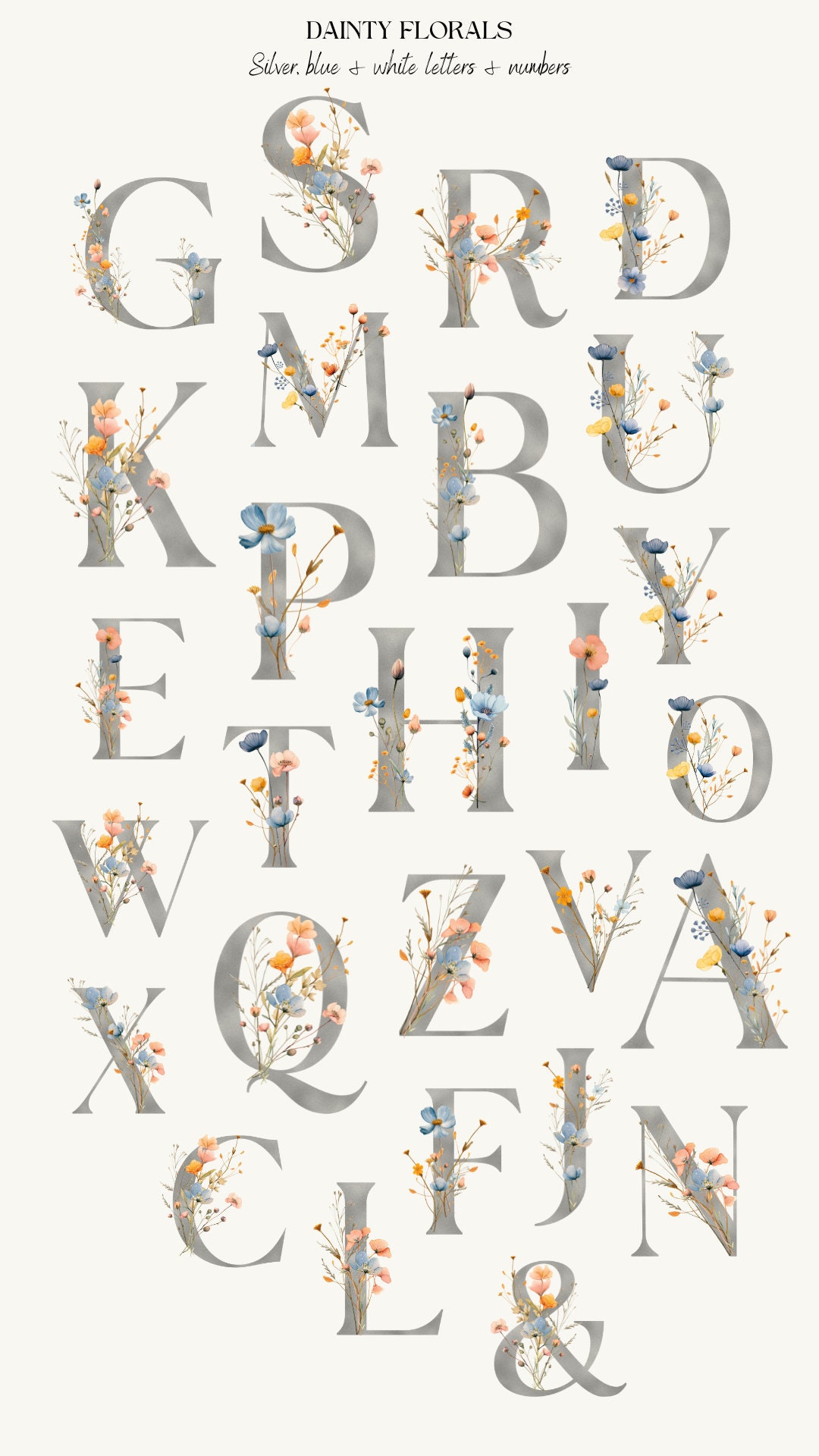 Floral Watercolor Clipart Bundle Floral Borders, Arrangements, Patterns ...