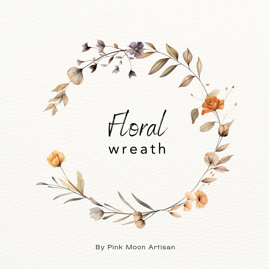 Autumn Floral Wreath | Fall Wreath Clipart | Wedding Clipart ...