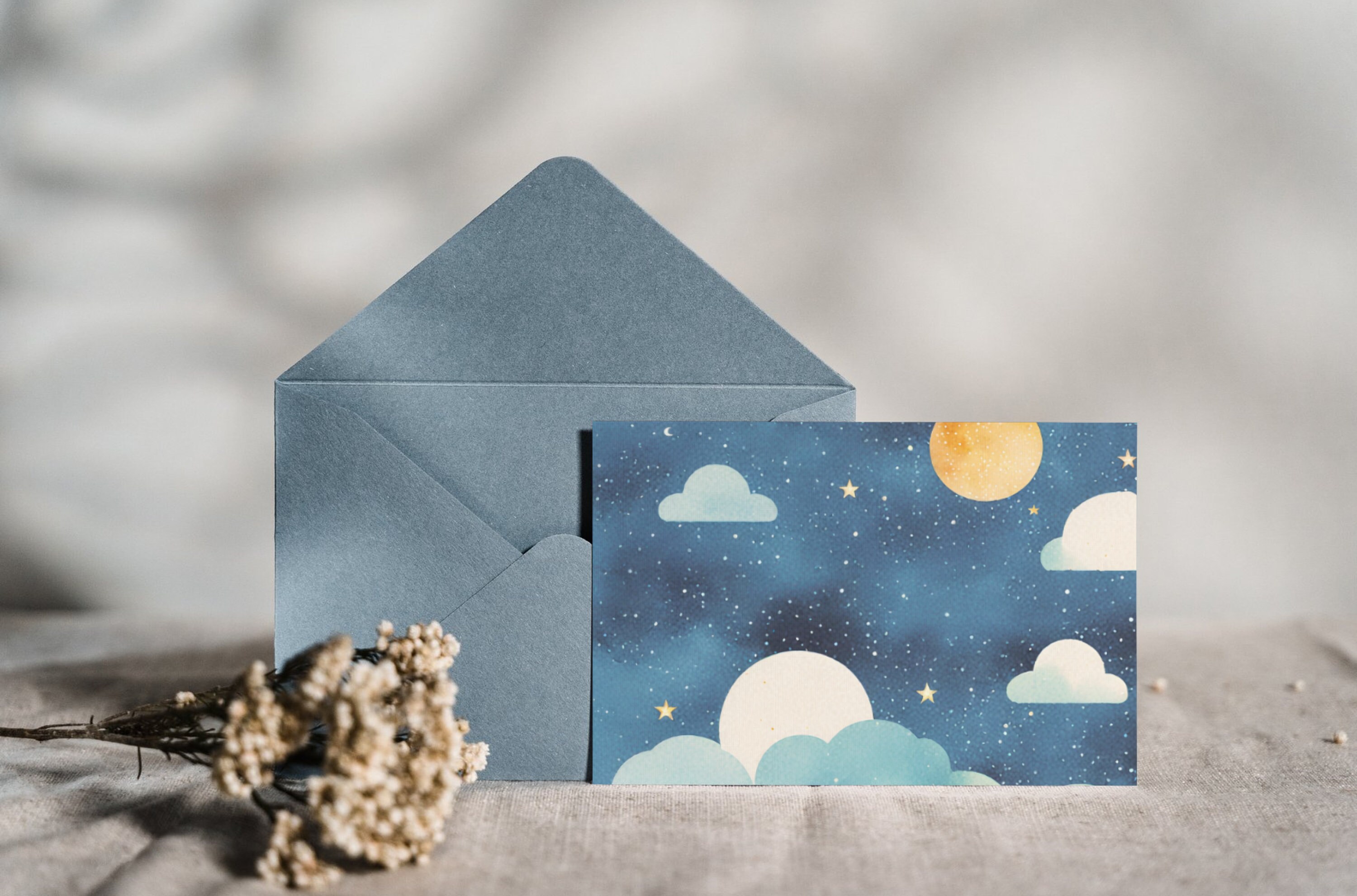 3 X Night Sky Watercolor Backgrounds Celestial Stars & Moon Clipart PNG ...