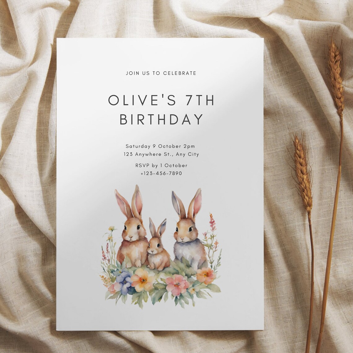 Bunnies Clipart Clipart Set DIY Floral Bunnies Elements, Children ...