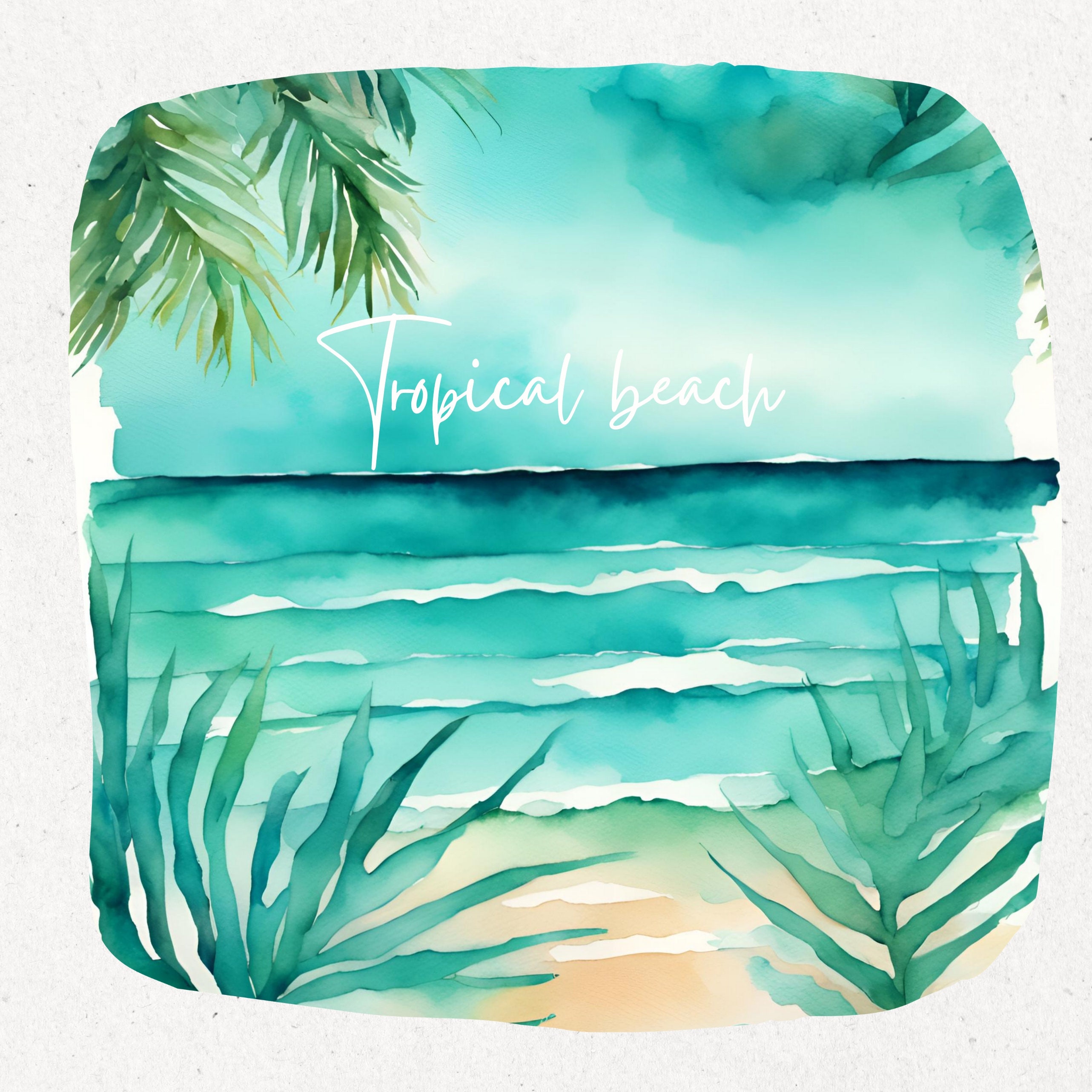 6 Tropical Beach Backgrounds Beach Landscapes Watercolor Clipart Sea ...