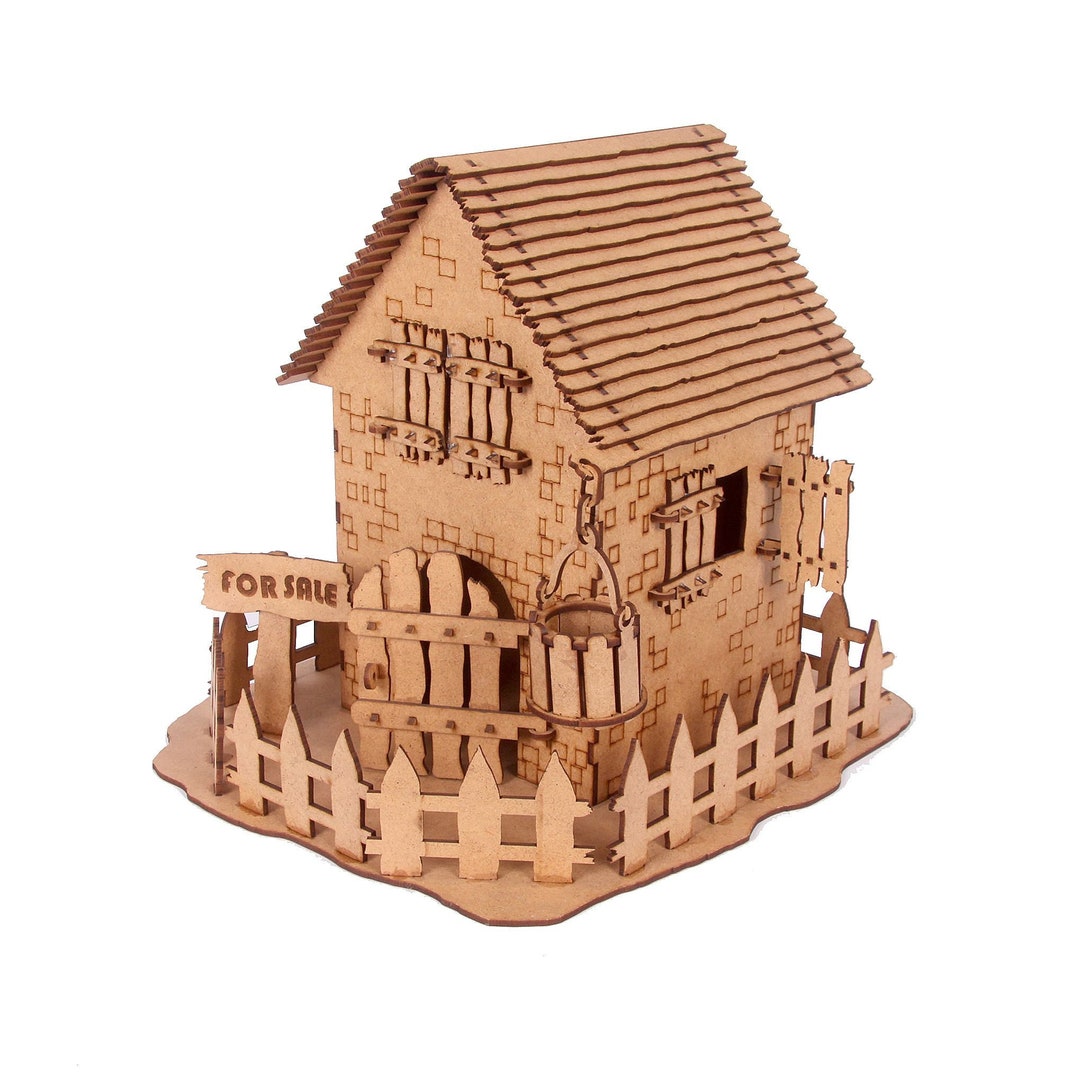 Wooden House Laser Cut Decorative Design Dxf,svg,cdr,ai,pdf Digital ...