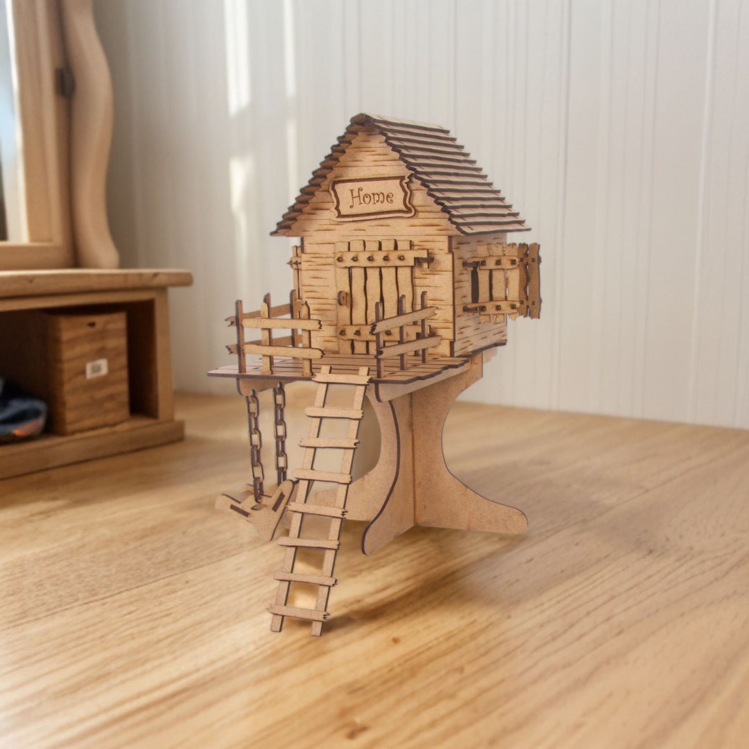 Treehouse Laser Cut Wooden House Digital Download Cdr,dxf,ai,pdf,svg ...
