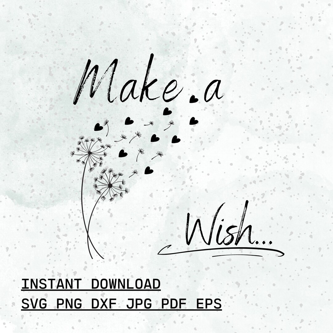 Plotter File Make a Wish - Svg Png Dxf Jpg Pdf Eps - Etsy