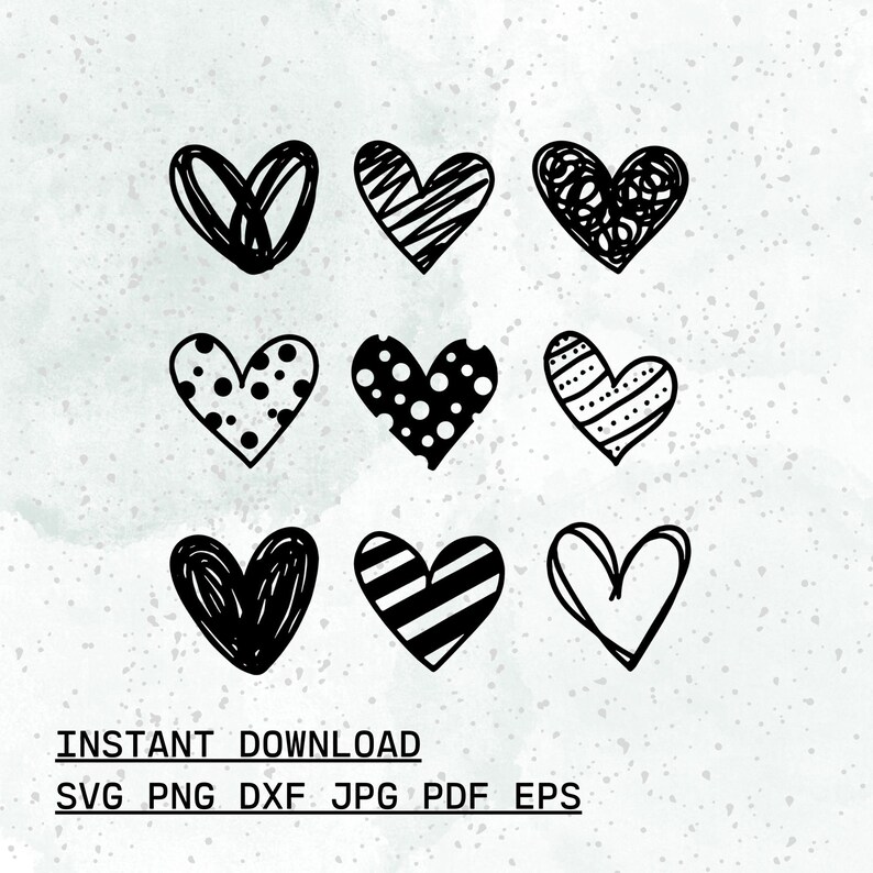 Plotterdatei Herz Set in svg, png, dxf, jpg, pdf, eps Auch Einzeln - Etsy.de