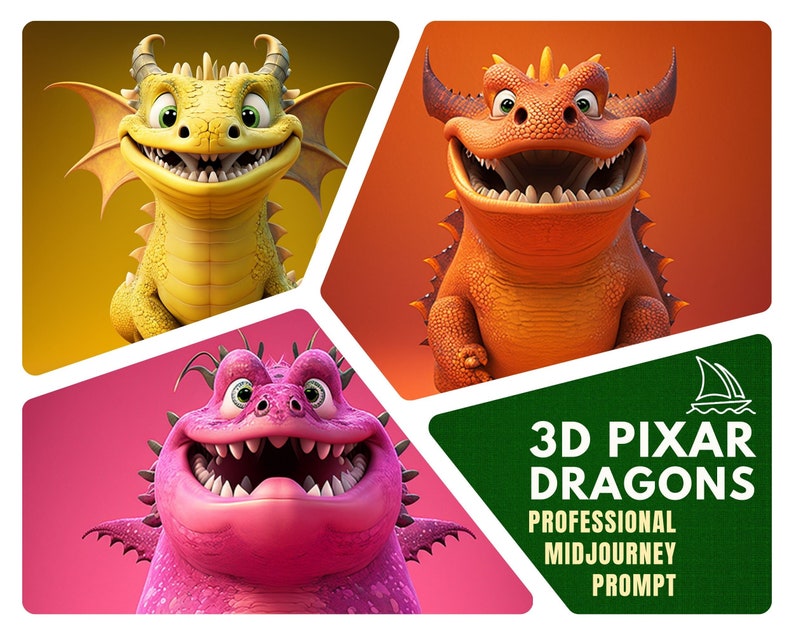 Single Prompt: Midjourney Prompt for 3D Pixar Dragons | Midjourney ...