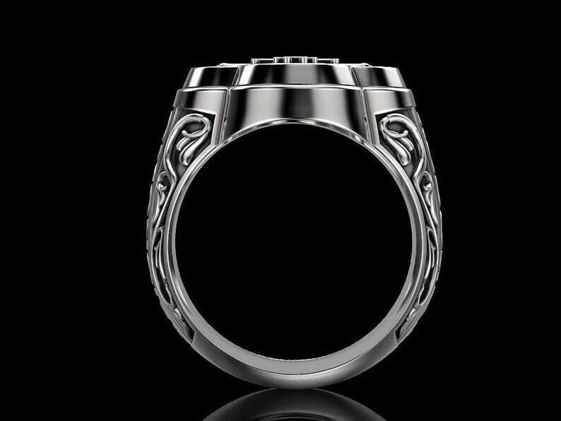 Maltese Cross Baroque Pattern Signet Ring, 925 Sterling Silver Ring ...