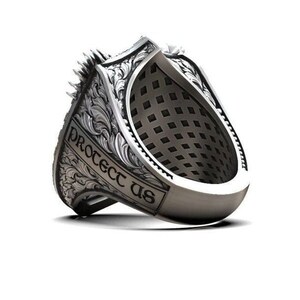 Silver Archangel Michael Signet Ring | Religious Men's Ring | Handmade ...